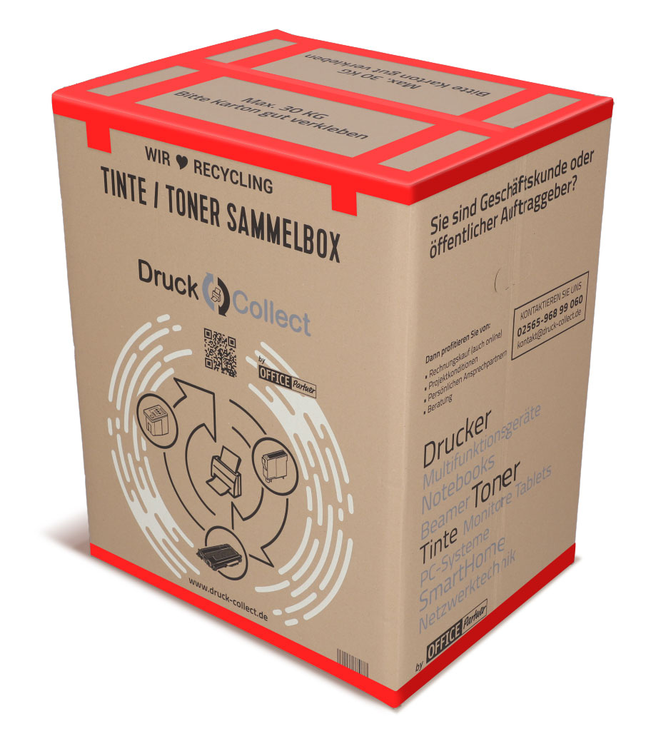 Die Recycling Sammelbox für leere Toner!